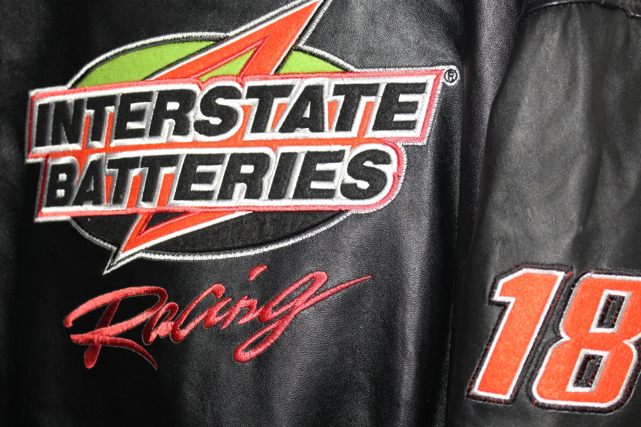 Rare Interstate Batteries Racing NASCAR Bobby Labonte #18 Leather Jack ...